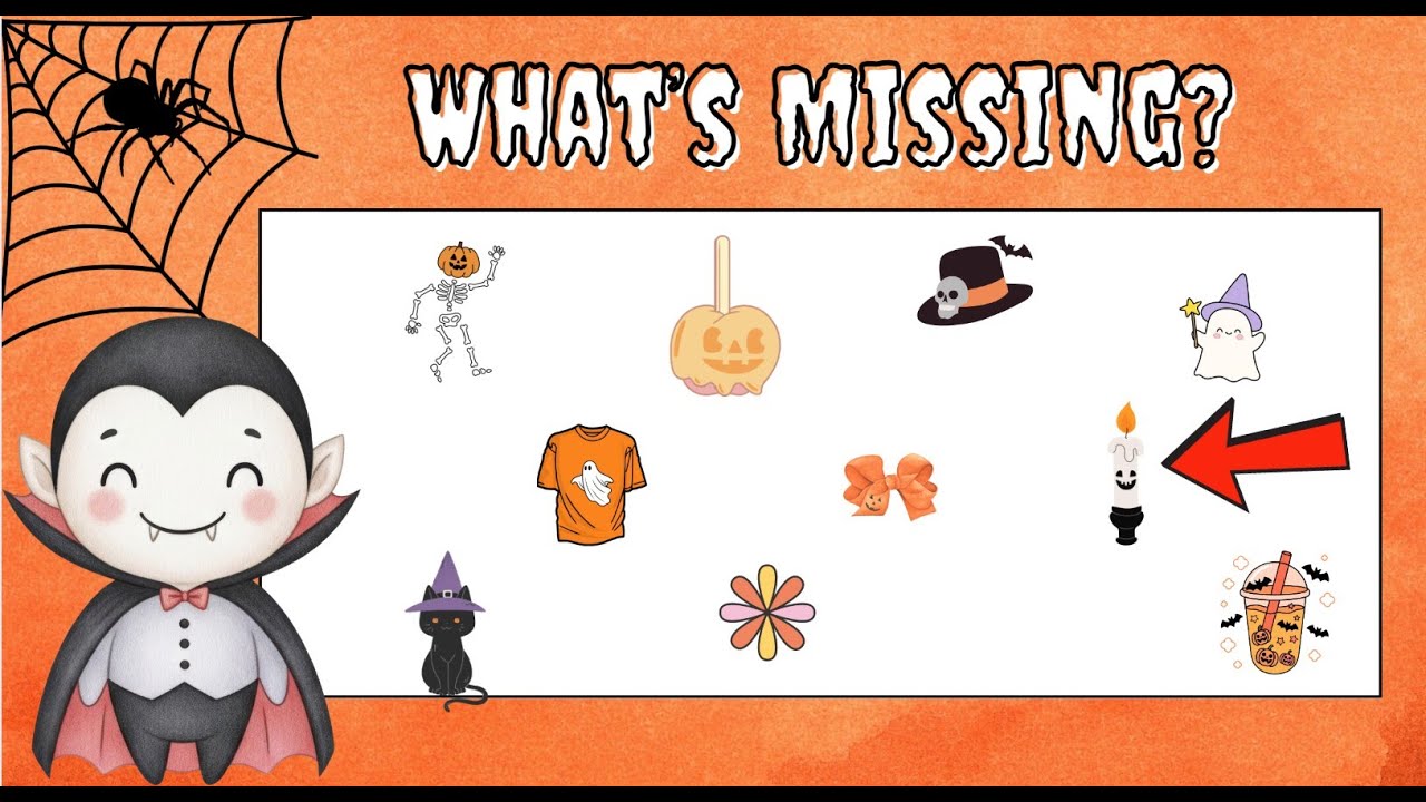 What’s Missing? 🎃 Halloween Game for Kids | Spot the Missing Picture ...