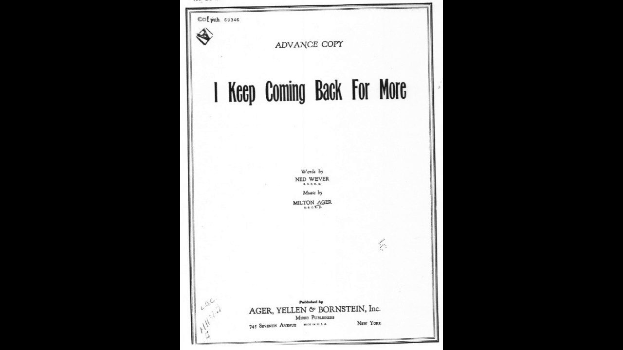 I Keep Coming Back for More (1938) - YouTube
