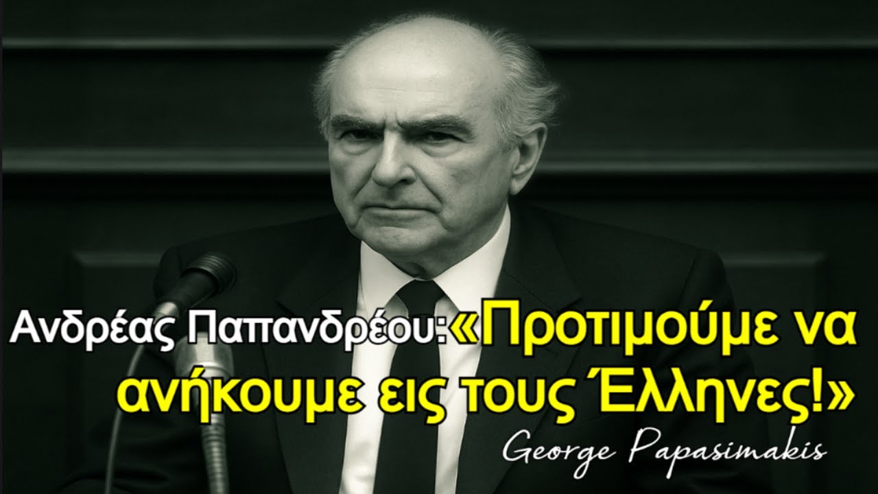 Ανδρέας Παπανδρέου: «Προτιμούμε να ανήκουμε εις τους Έλληνες!» – Βουλή ...
