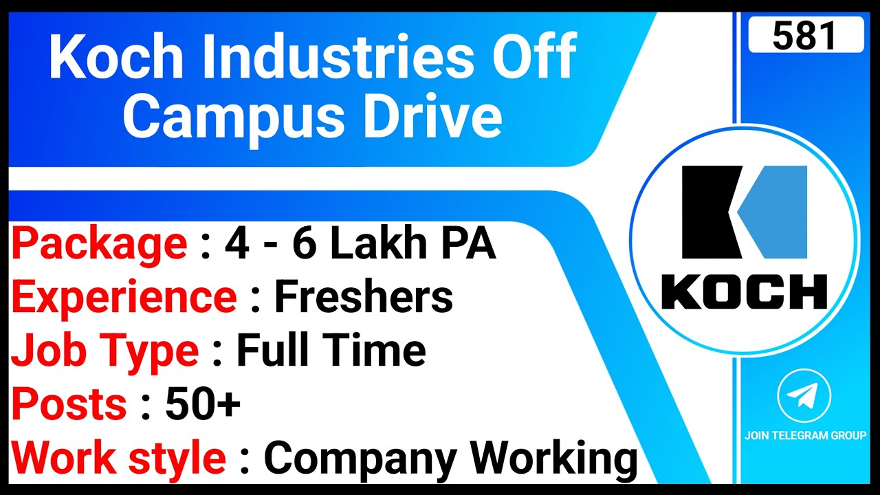 Koch Industries Off Campus Drive 2024 | Package 4 - 6 Lakh PA ...