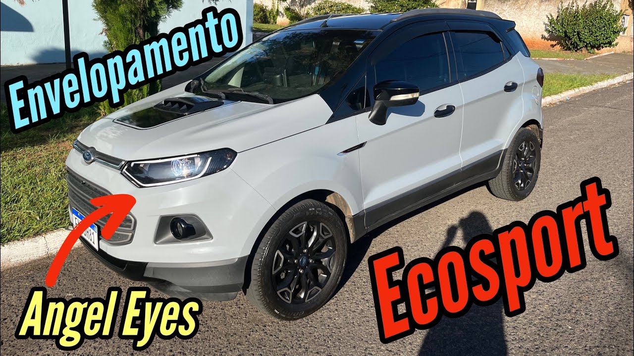 Ecosport Envelopada em Nardo Grey com projetor Angel Eyes! - YouTube
