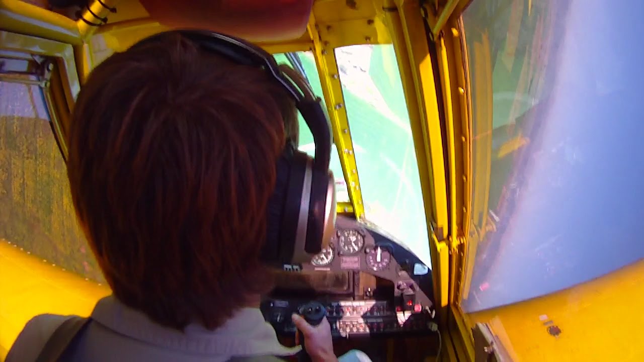 Air Tractor 401 crop duster cockpit view. Warning! Don't watch if you ...