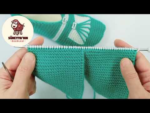 pencere modelli iki şiş bayan patik yapımı/iki şiş örgü patik /