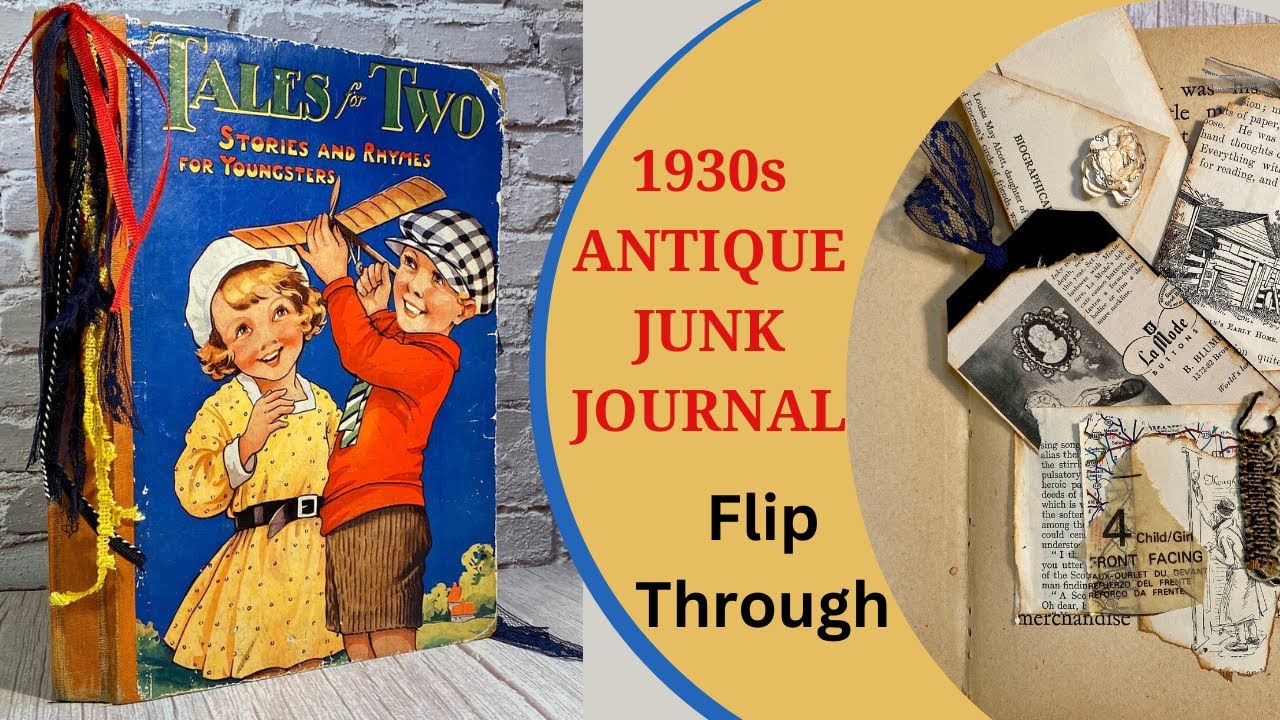 SOLD -Junk Journal - 1930s cover Flip Through by Hyperstamper - YouTube