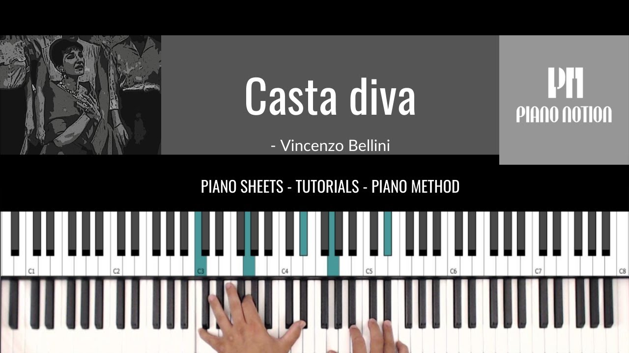 Casta diva - Vincenzo Bellini (Sheet Music - Piano Solo - Piano Cover ...