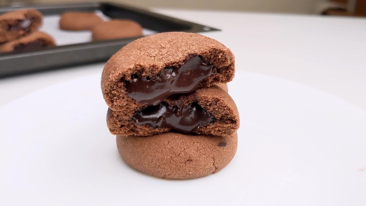 Super Easy Eggless Choco Lava Cookies | Choco fill Cookies | Chocolate ...