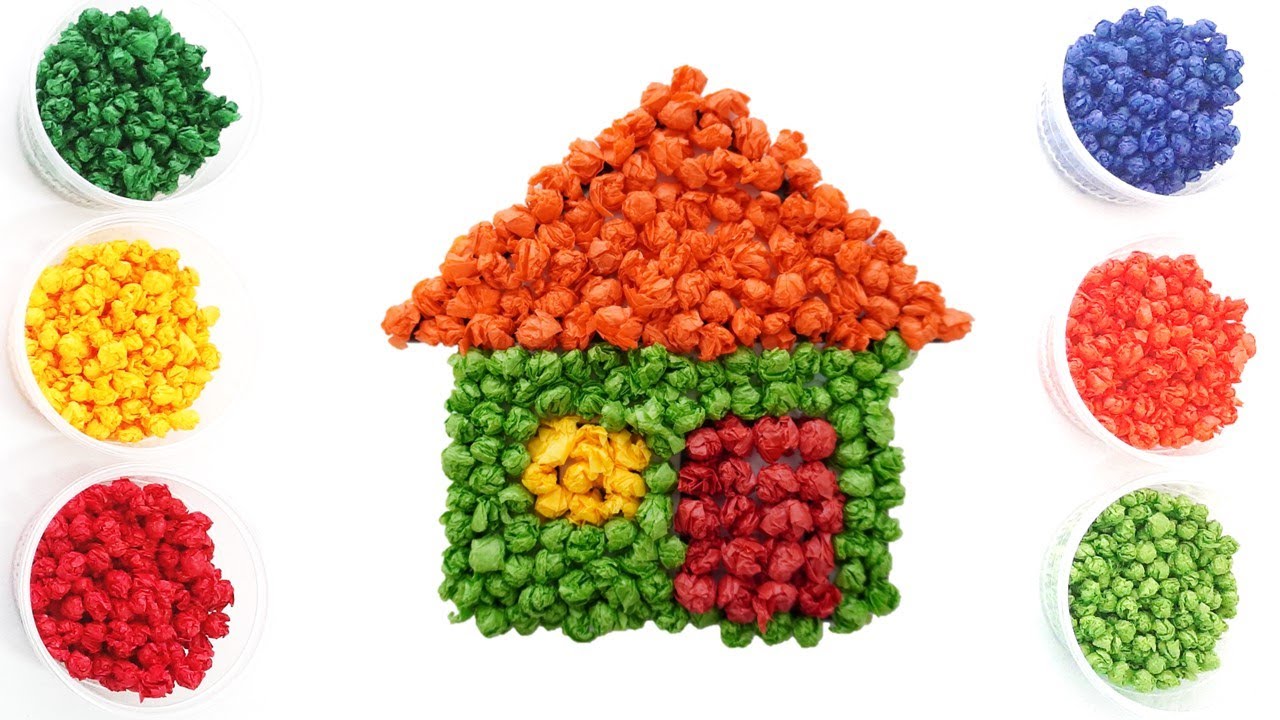 House , Home painted with crumpled paper | DIY Art - YouTube