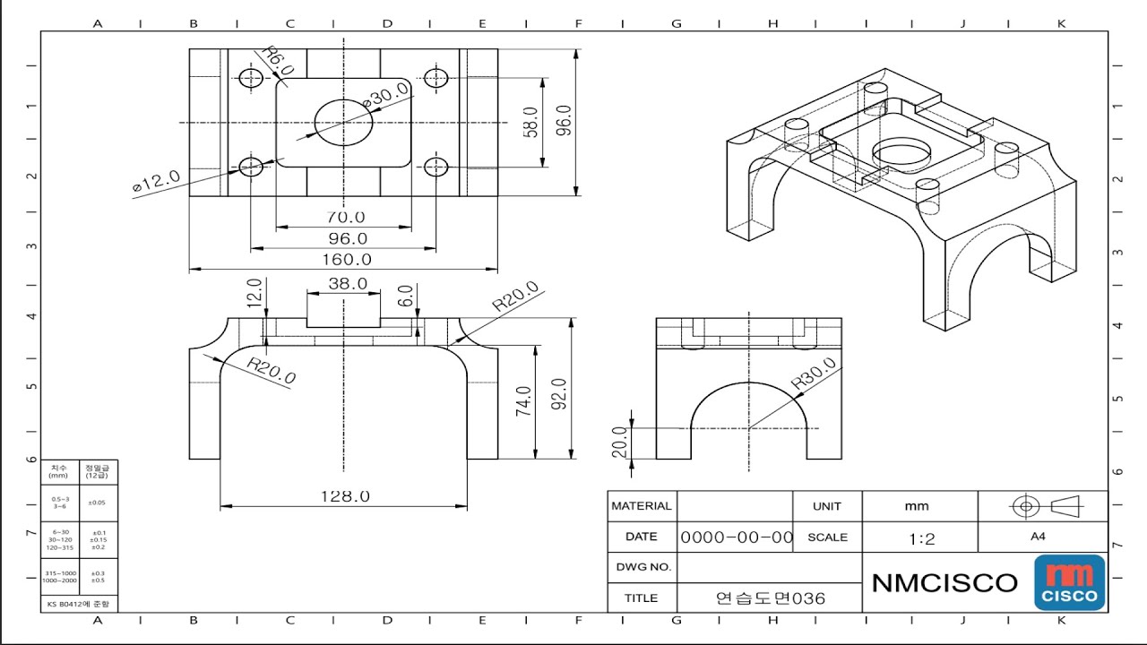 Freecad 프리캐드 무작정 따라하기 Part And Draw 036 Youtube