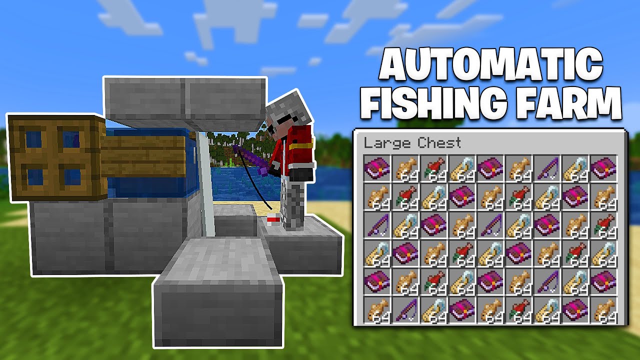EASIEST 1.21 AUTOMATIC FISH FARM! - Minecraft Bedrock - YouTube