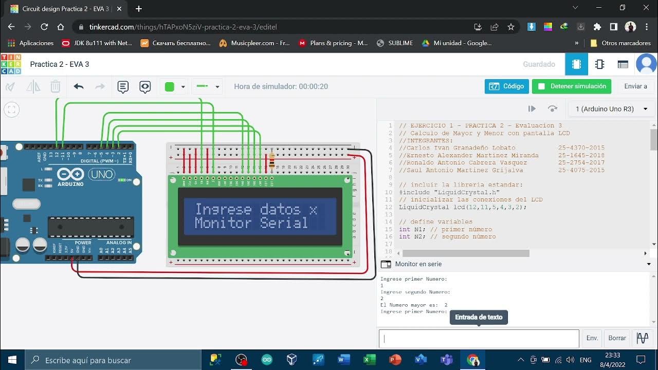 Practica 2 Evaluación 3 Calculo de Mayor y Menor en Arduino - YouTube