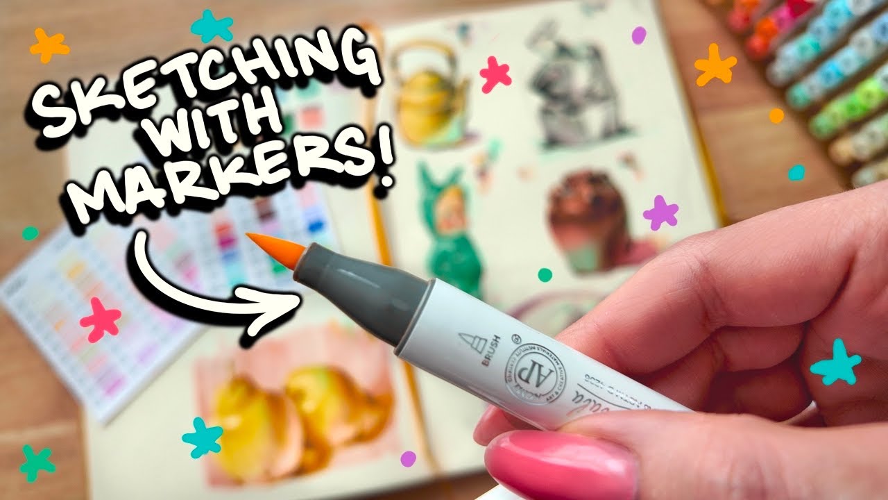 HOW I USE MARKERS TO STUDY OBJECTS - a loose sketching thing. - YouTube
