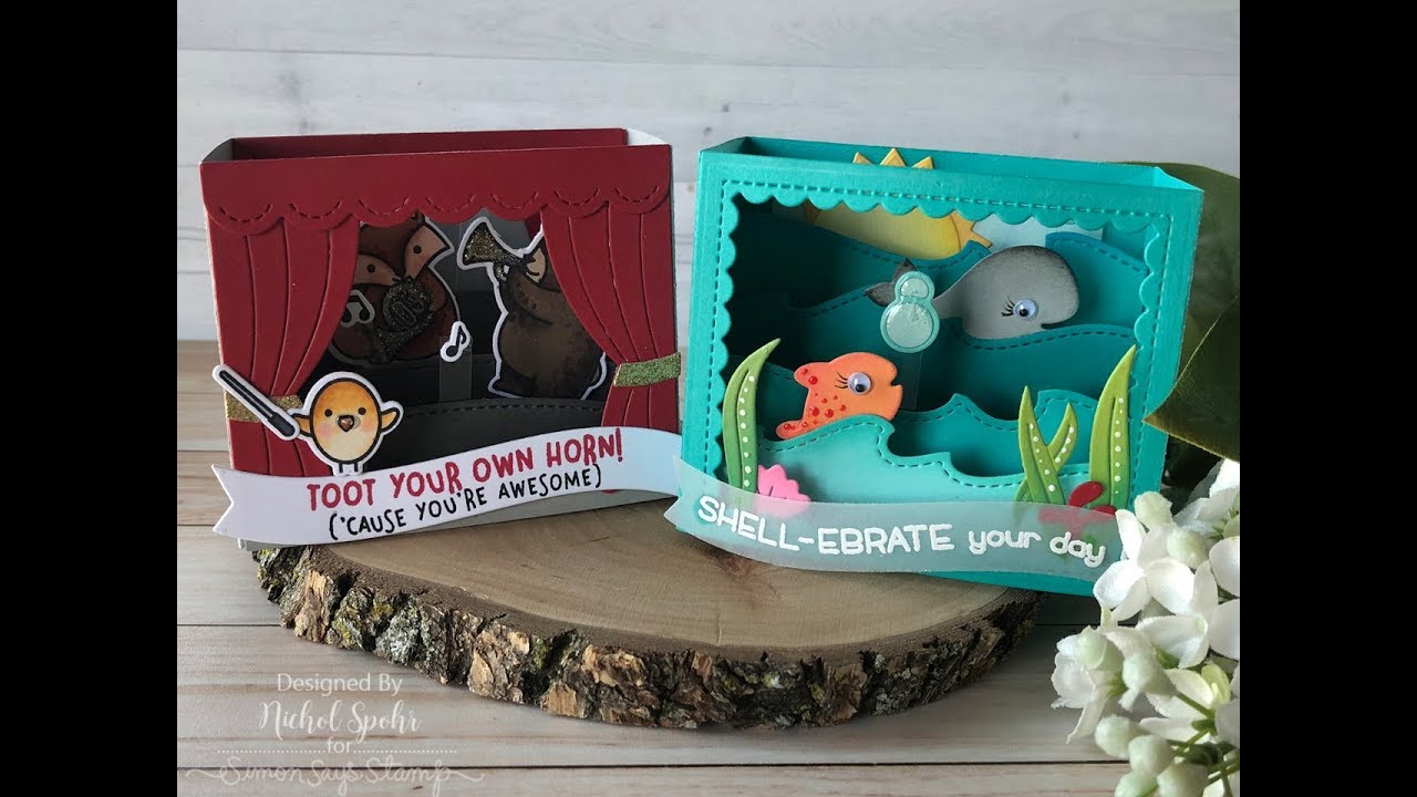 Lawn Fawn | Shadow Box Card Add Ons Ocean & Theater - YouTube