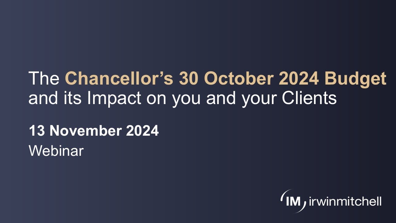 The Chancellor’s Budget Webinar - YouTube