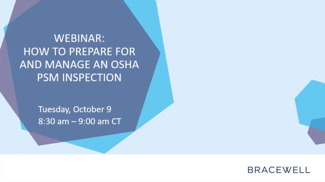 How to Prepare for and Manage an OSHA PSM Inspection - YouTube