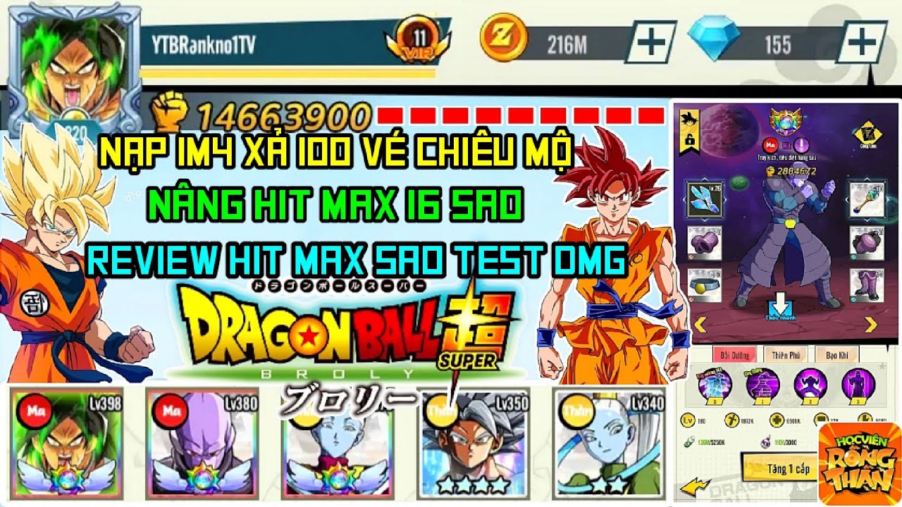 Học Viện Rồng Thần - Nạp 1M4 Roll Hit & Nâng Hit Max 16 Sao Review Dame ...