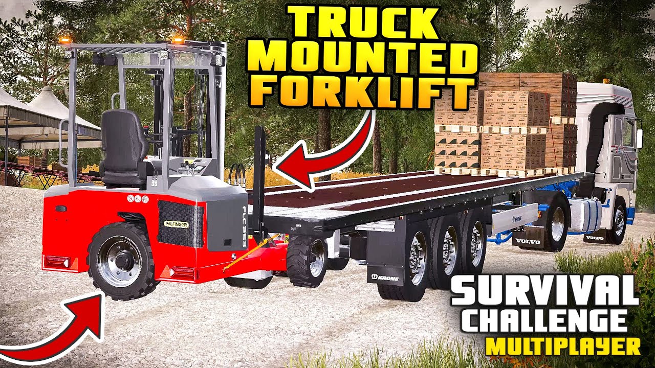 TRUCK MOUNTED FORKLIFT | Survival Challenge CO-OP | FS22 - Episode 91 ...