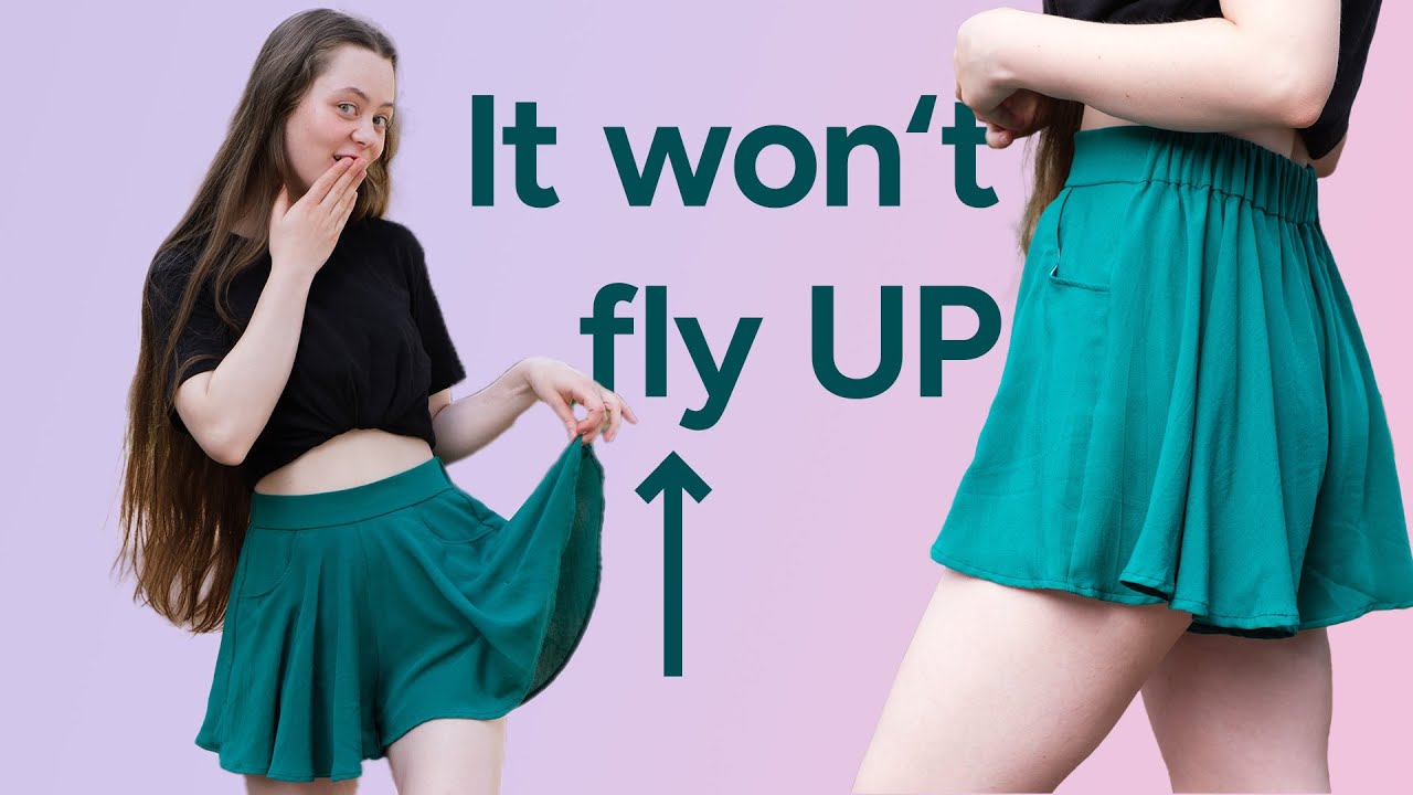 Flared Shorts Tutorial | Pattern | half-elastic waist | How to Sew - YouTube