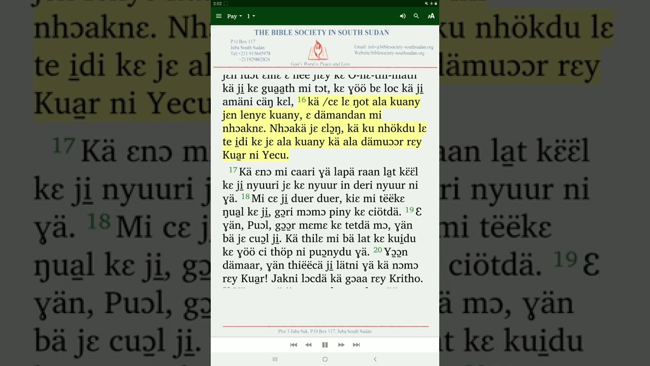 philemon in nuer language Bible - YouTube