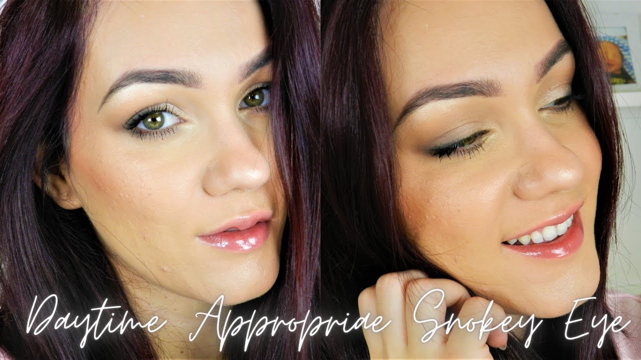 COOL TONE DAYTIME SMOKEY EYE & MORPHE SKIN TINT REVIEW - YouTube