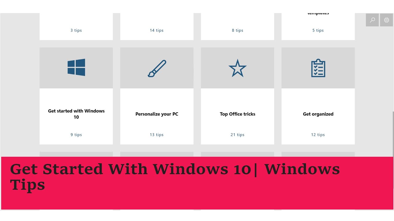 Get started with Windows 10 | Windows Tips I Windows Features - YouTube