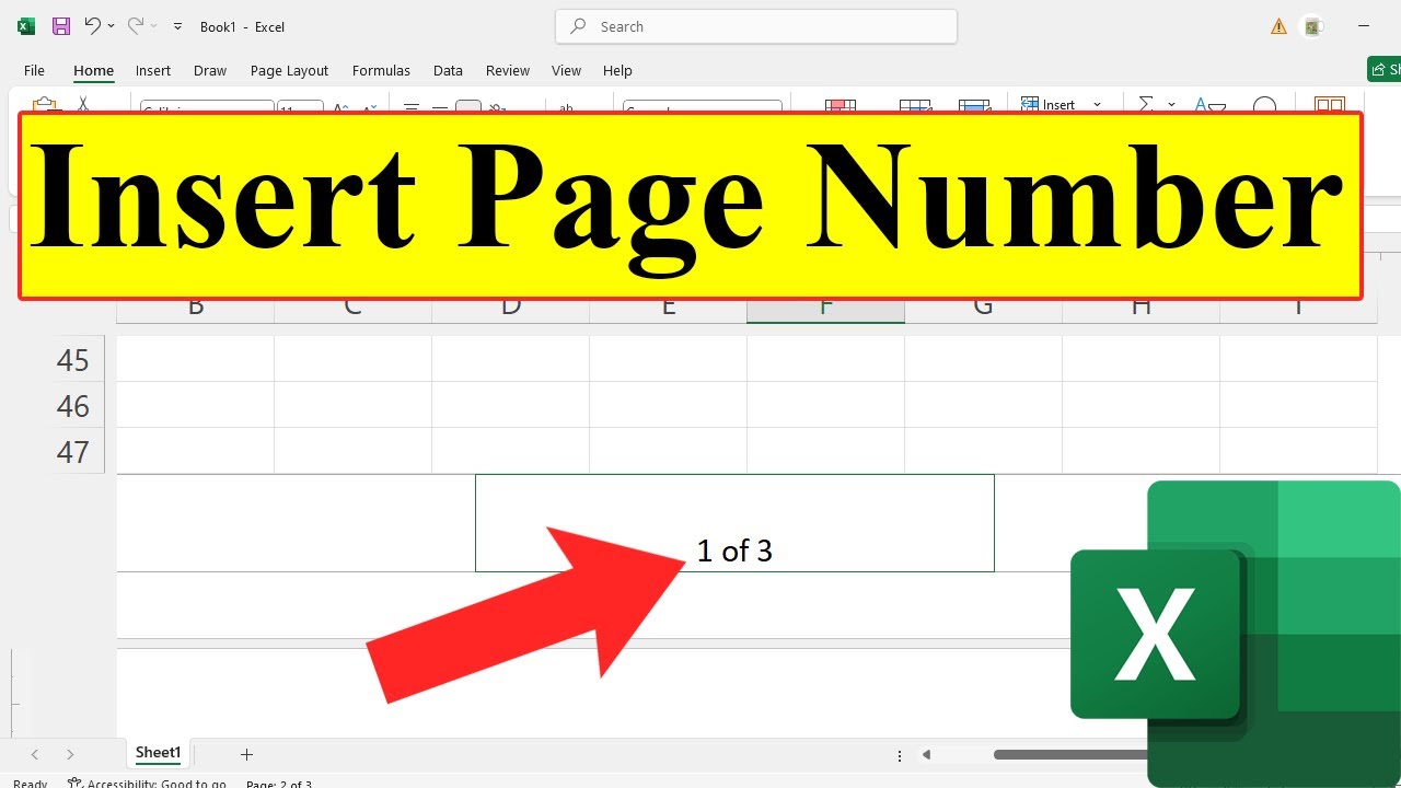 How To Insert Page Number In Excel - Youtube