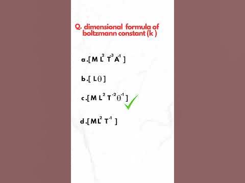 dimensional formula of boltzmann constant - YouTube