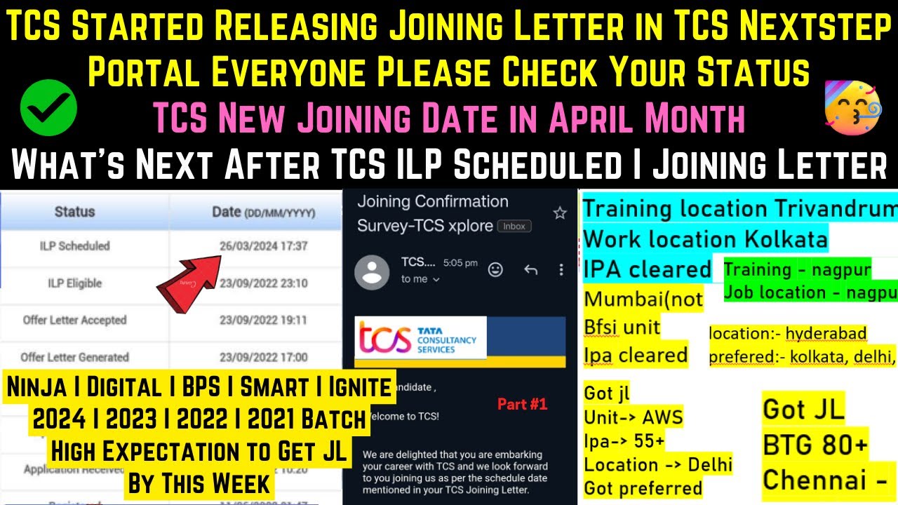 TCS Started Releasing Joining Letter in Nextstep Check Status | TCS ILP ...