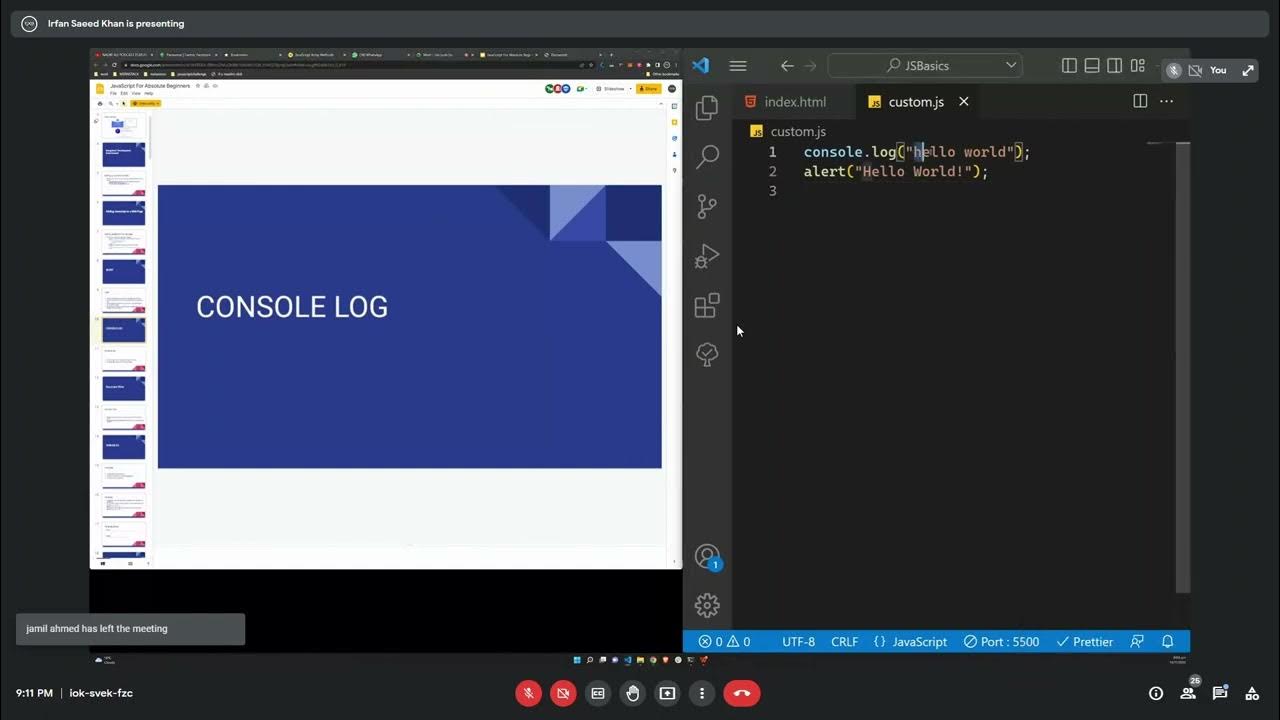 JavaScript Tutorial For Begginers Session-1 | JavaScript Basics Variables,Functions,If Else ...