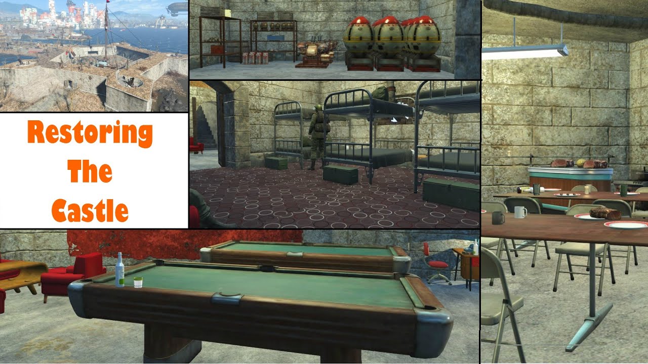 FALLOUT 4 RESTORING THE CASTLE SETTLEMENT: AMAZING SETTLEMENT BUILD ...