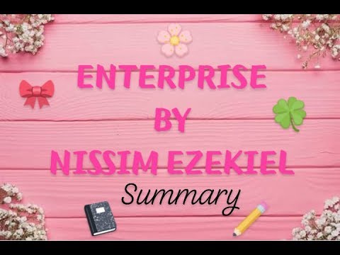 Enterprise by Nissim Ezekiel | Poem Summary |Explained - YouTube