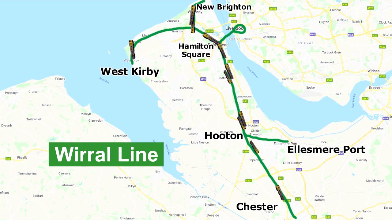 Train animation from live map. Wirral Line - Merseyrail. - YouTube