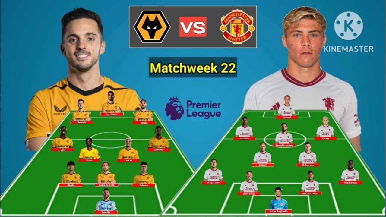 Head To Head Line Up Wolves vs Manchester United Matchweek 22 Premier ...