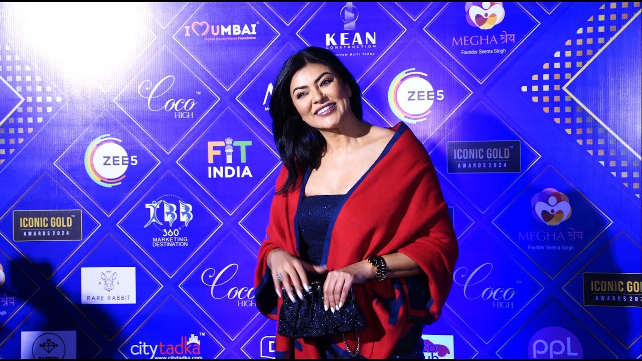Sushmita Sen looks Beautiful at RED CARPET OF 5TH ICONIC GOLD AWARDS ...