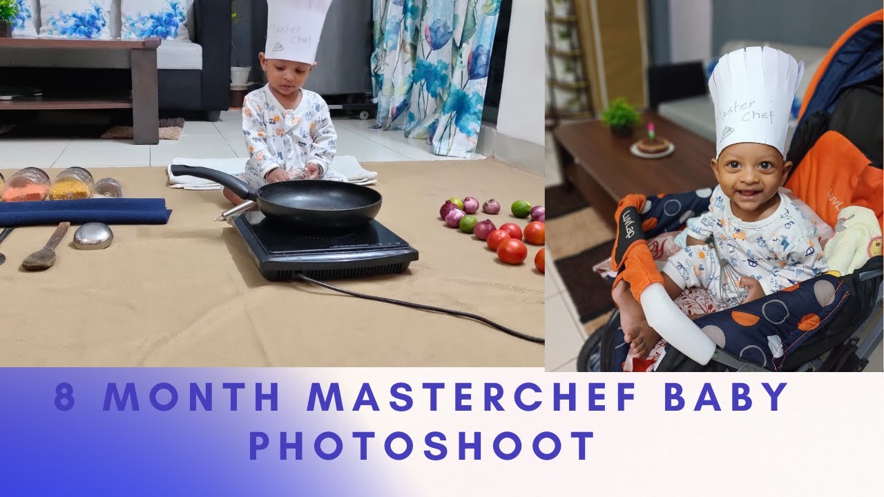 Master chef baby photo shoot ideas at home | 8 month baby kitchen theme ...