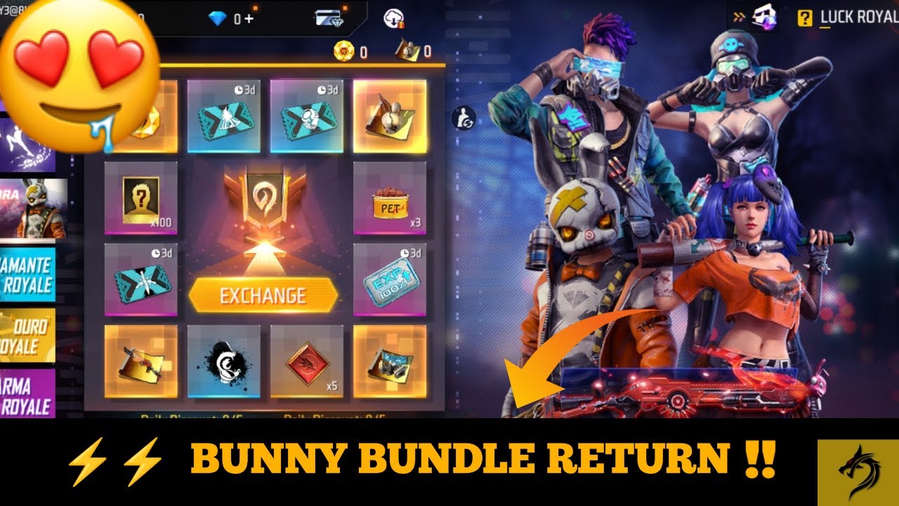 Free fire 🔥 rare bundle return. / Bunny bundle return ⚡🔥 - YouTube
