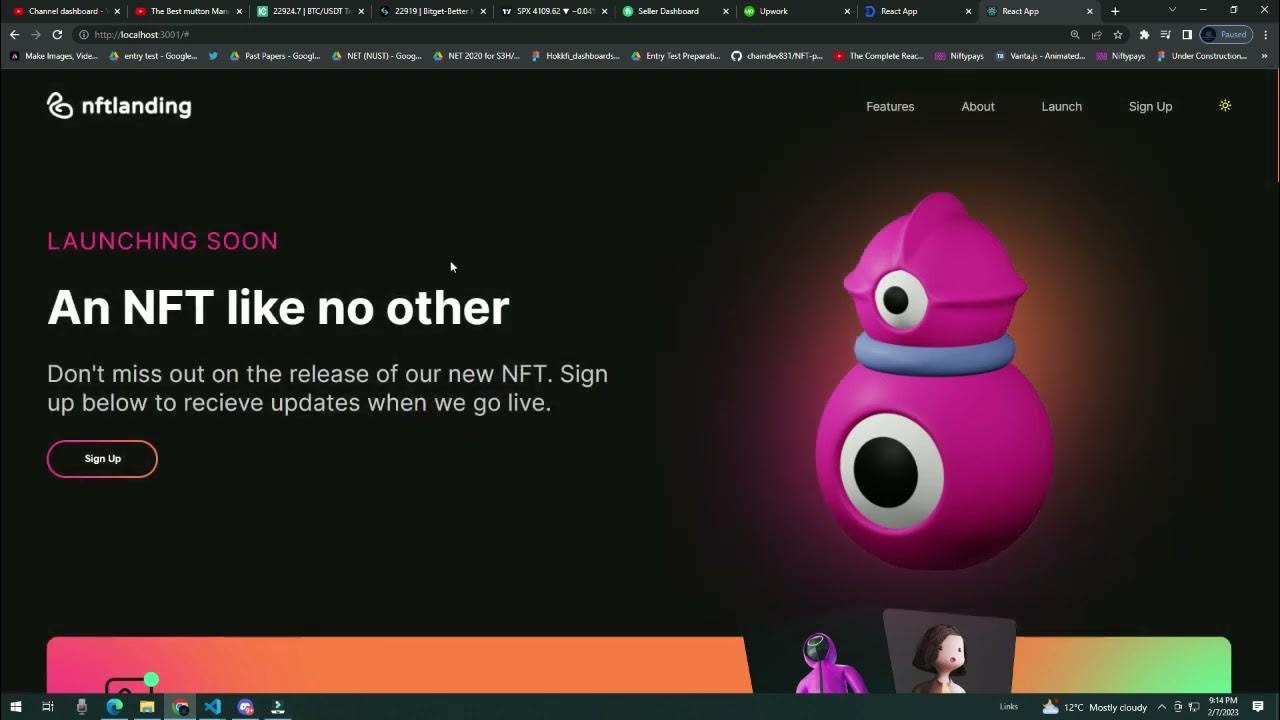 NFT LANDING PAGE FOR A CLIENT IN REACTJS / TYPESCRIPT - YouTube