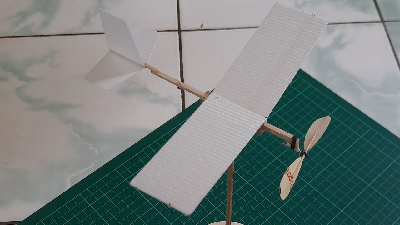 Test Filght Rubber powered model Stick - YouTube