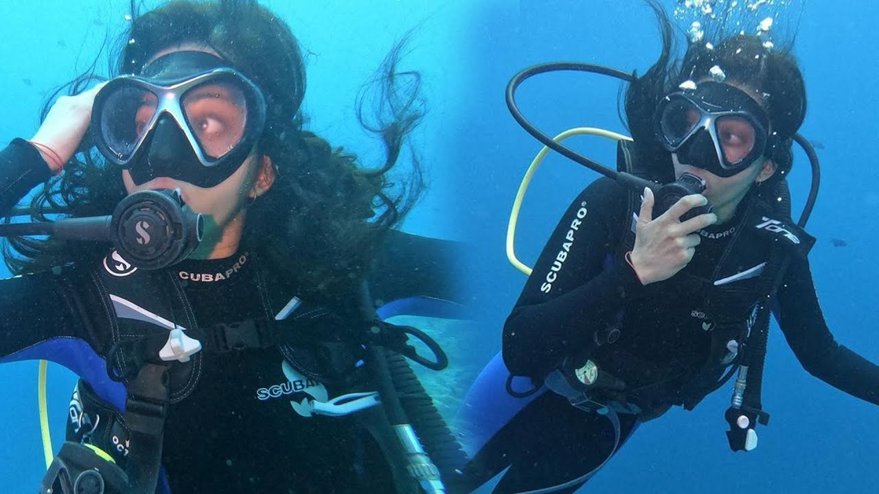 Actress Pranitha Subhash Diving Underwater In Maldives | Pranitha ...
