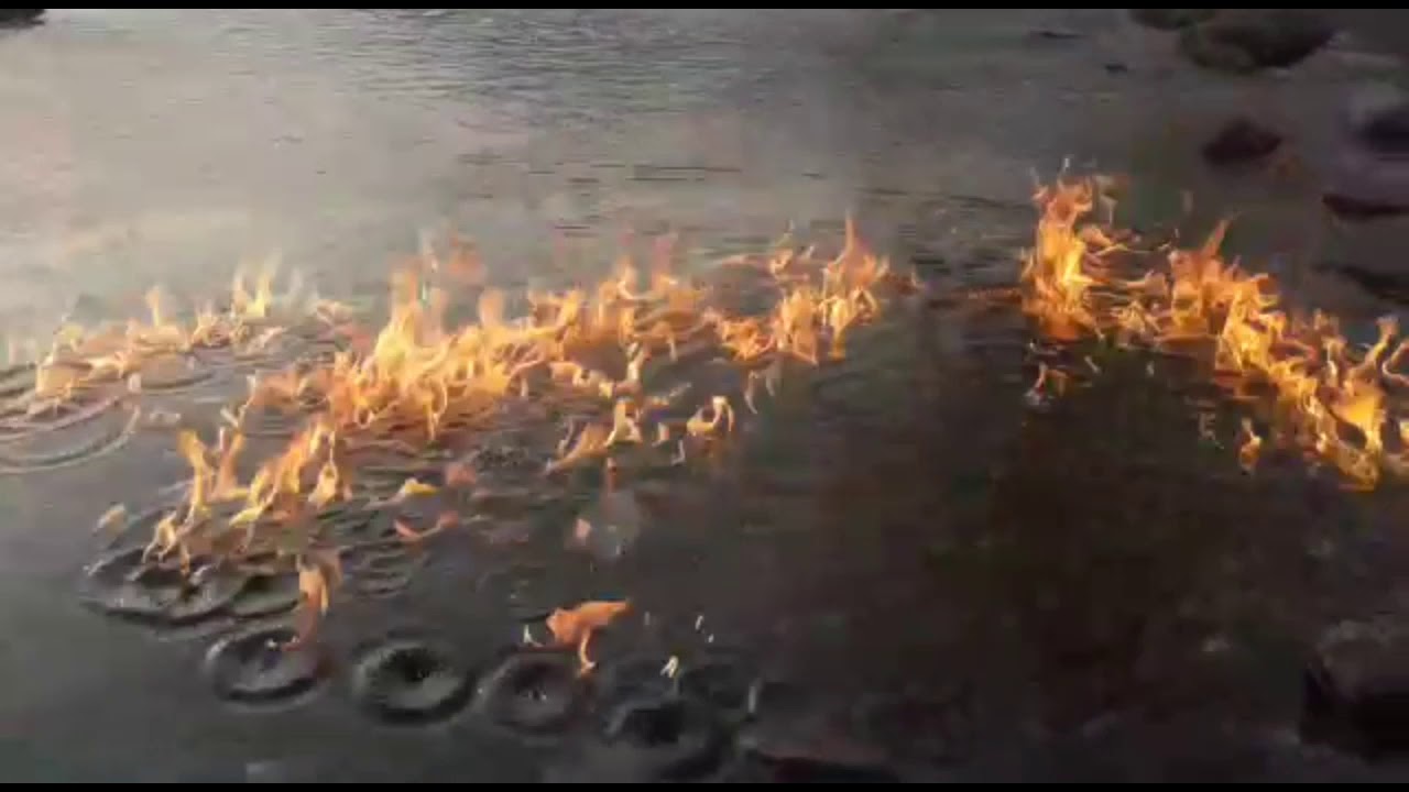 my first time expriment fire on water - YouTube
