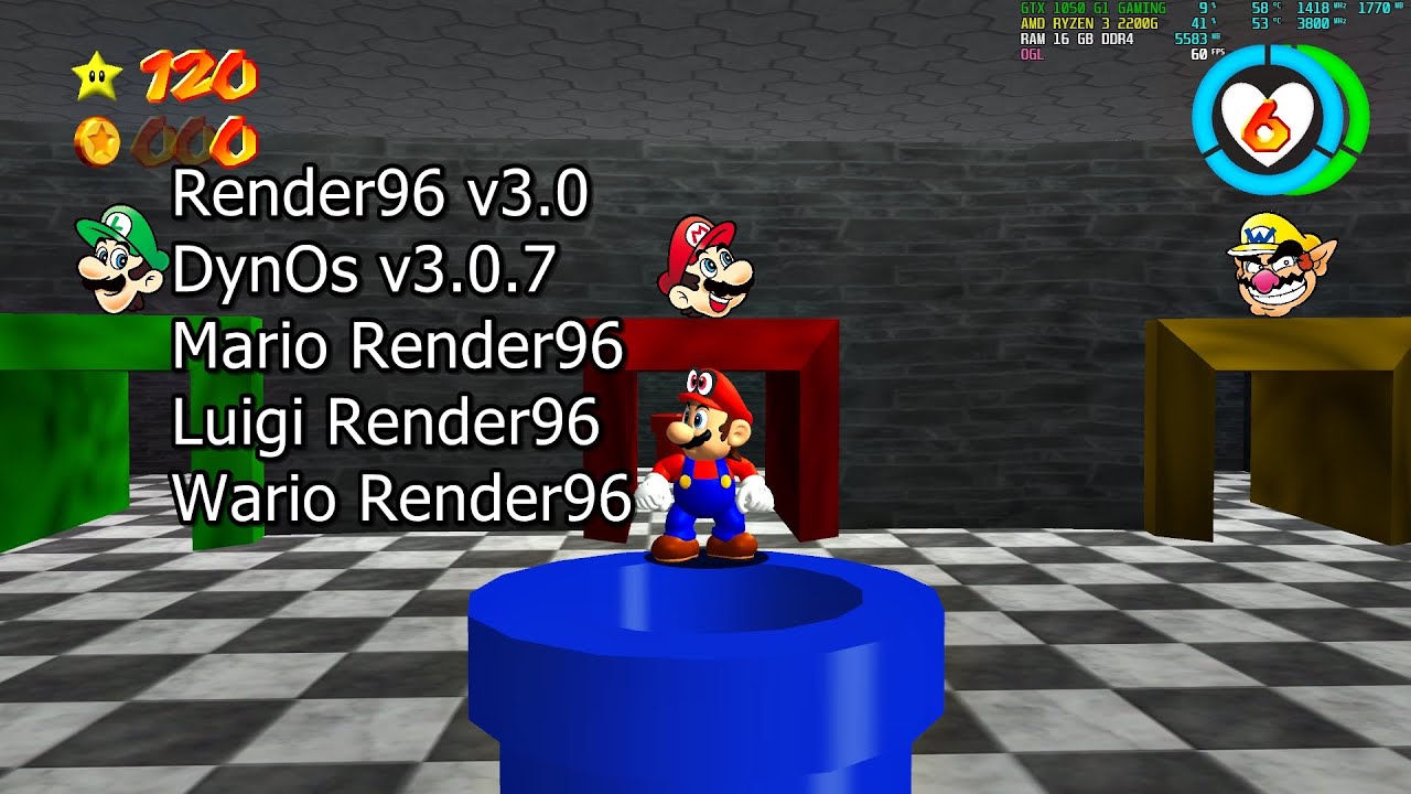 A Volta Do Canal Mais Super Mario 64 PC Port Mod Render96 v3.0 DynOs v3 ...