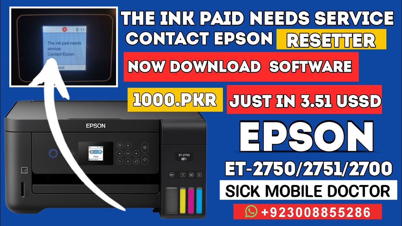 How To Reset Epson ET-2750/ET-2751/ET-2700|| Download Free Now - YouTube