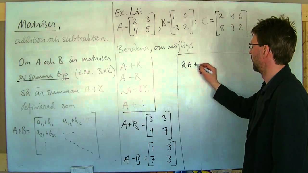 Ma1206: Matriser, addition - YouTube