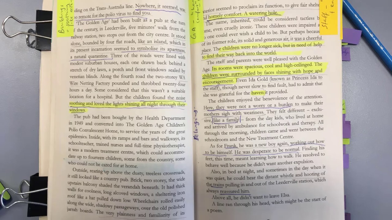 Golden Age: Chapters 1-6 annotation - Joan London - YouTube
