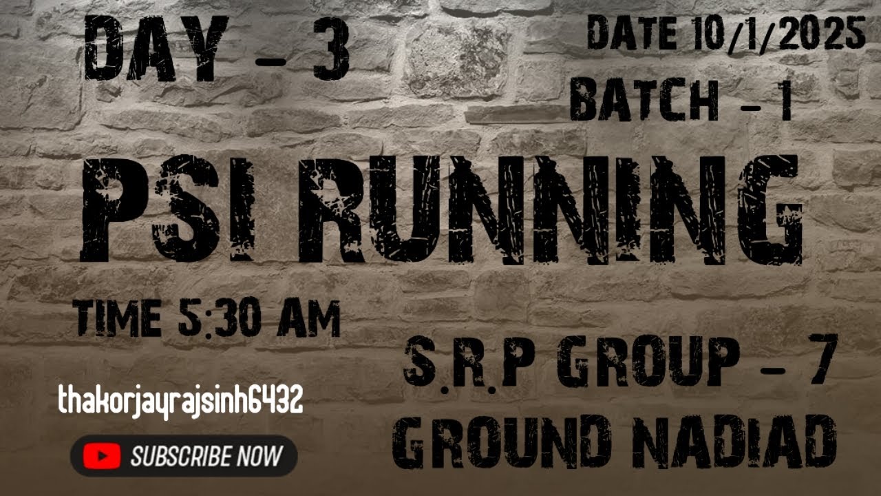 S.R.P.F GROUP - 7 GROUND NADIAD , [ PSI RUNNING ] , DAY - 3 , 10/1/2025 🔥💪🏃 - YouTube
