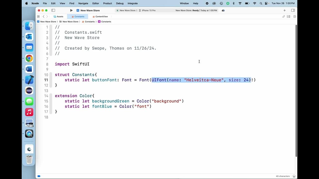 Create a font constant in SwiftUI - YouTube