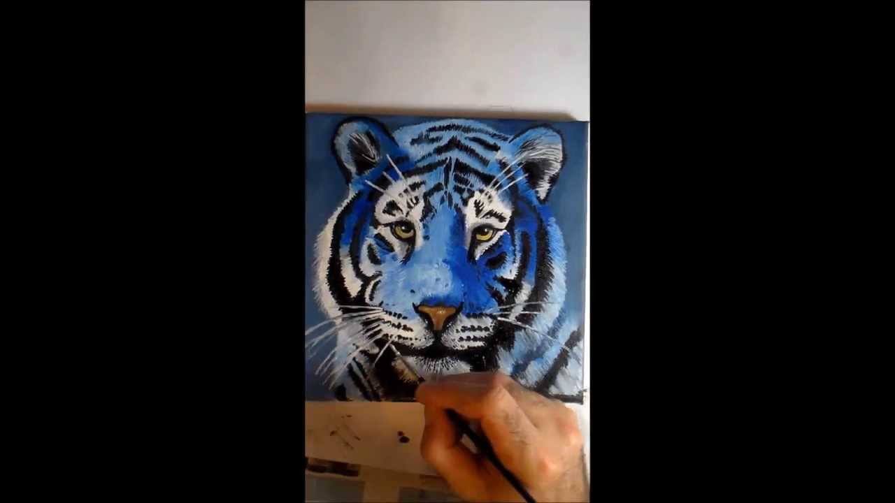 Blue tiger speed painting - YouTube