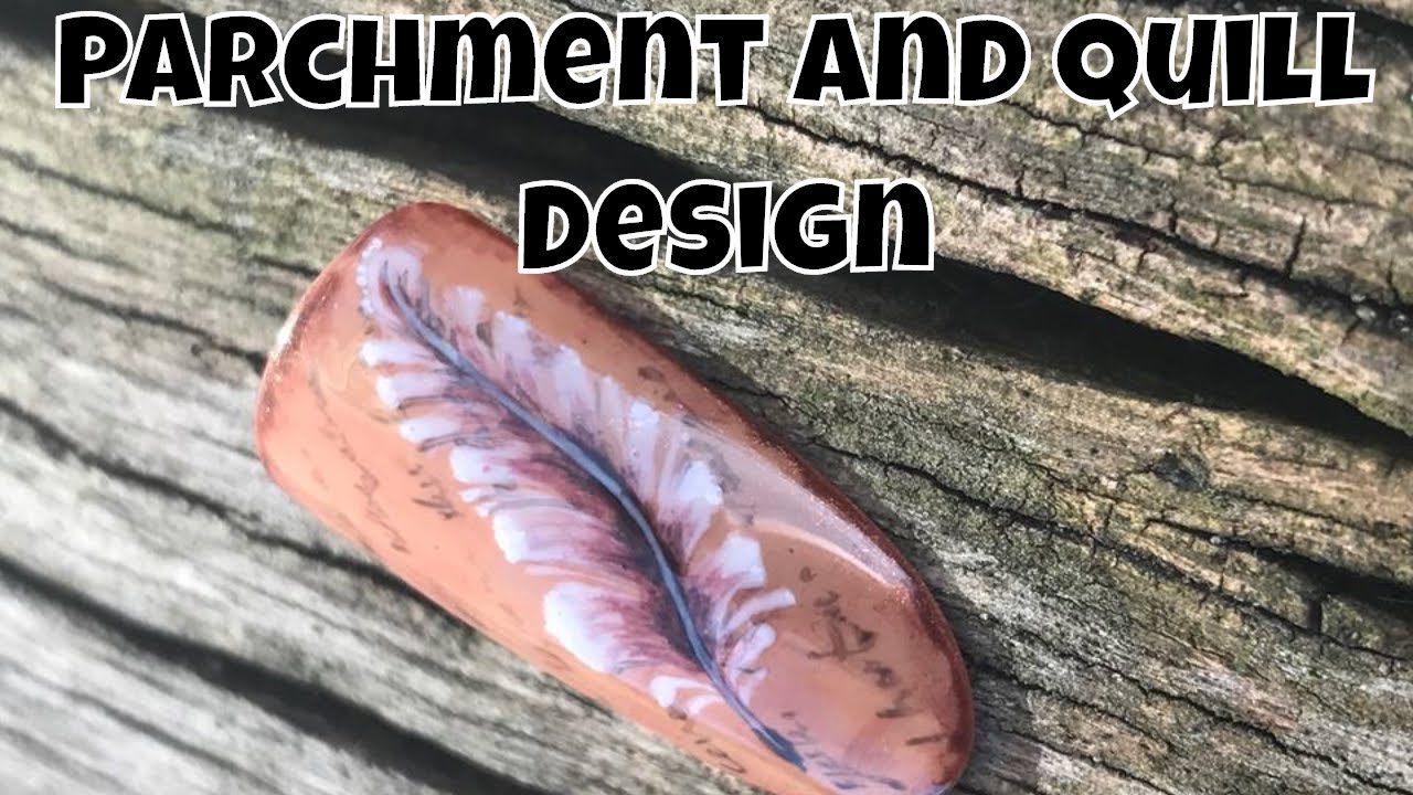 Parchment and Quill Design using Gel Polish - YouTube