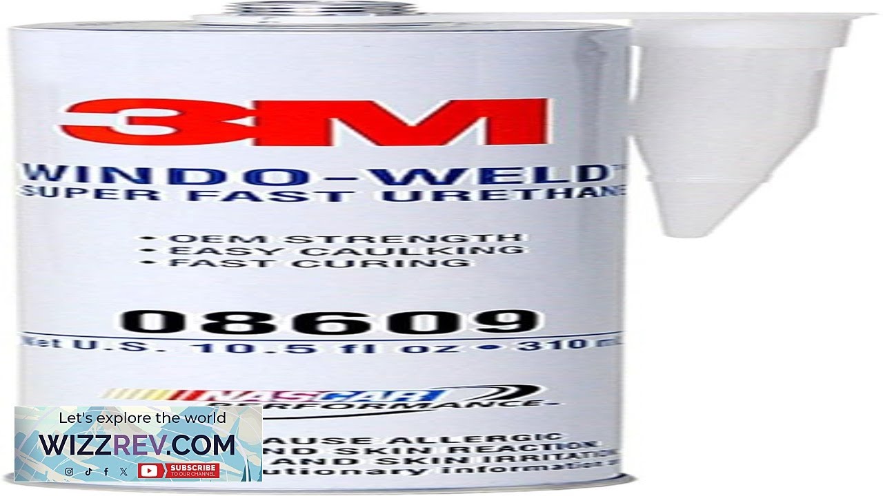 3M 08609 Window-Weld Super Fast Urethane Black Cartridge 10.5 fl oz ...