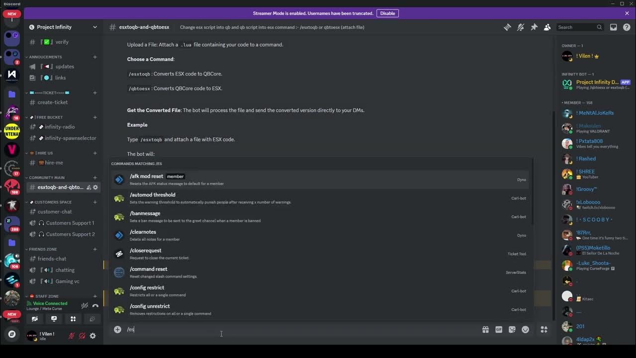(FREE) Discord Bot ( Fivem ) ESX to QBCore and Qbcore to ESX - YouTube