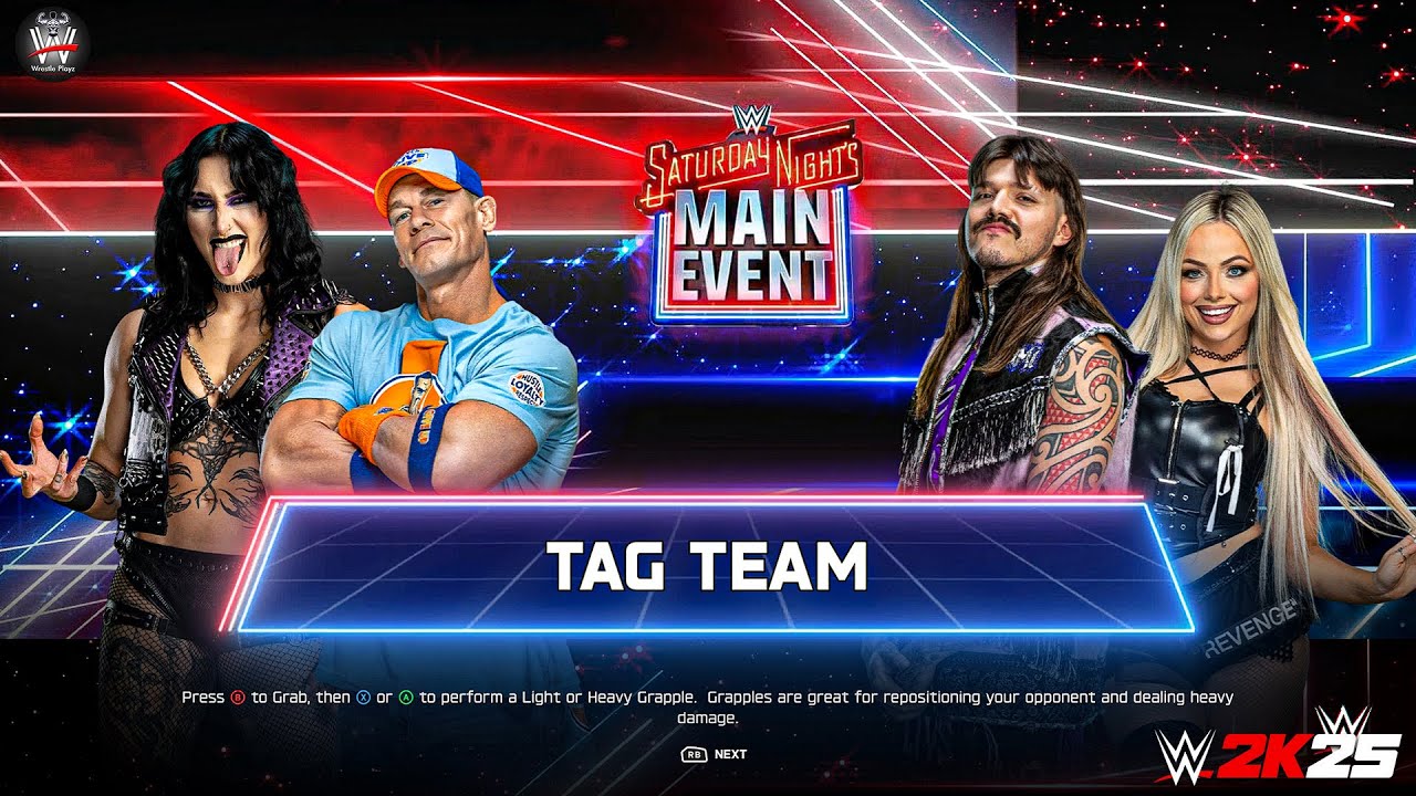 John Cena & Rhea Ripley DOMINATE Intergender Tag Team Match - YouTube